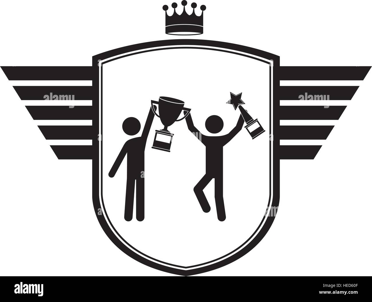 Winner inside label icon. Competition success sport and challenge theme ...