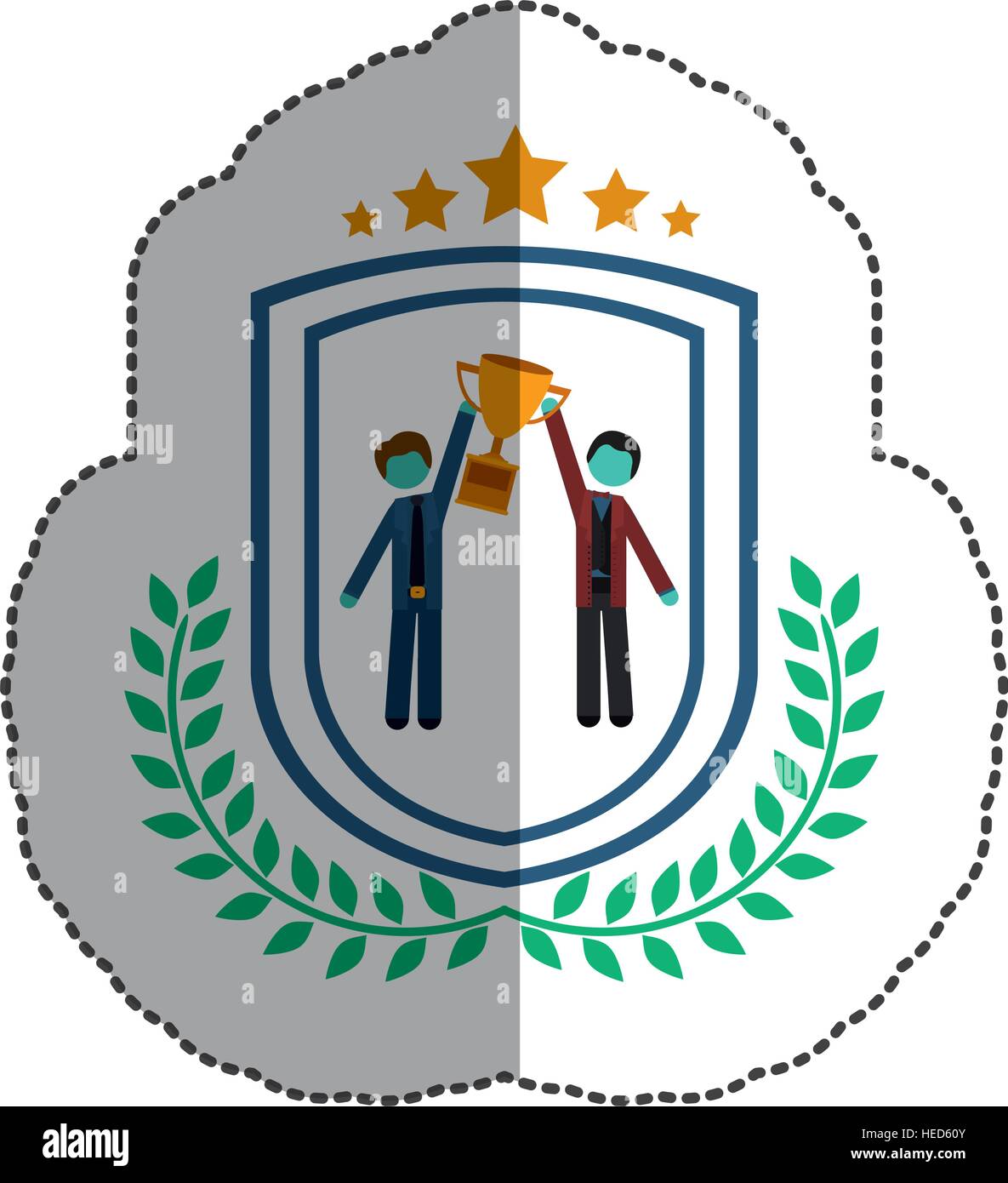 Winner inside label icon. Competition success sport and challenge theme ...