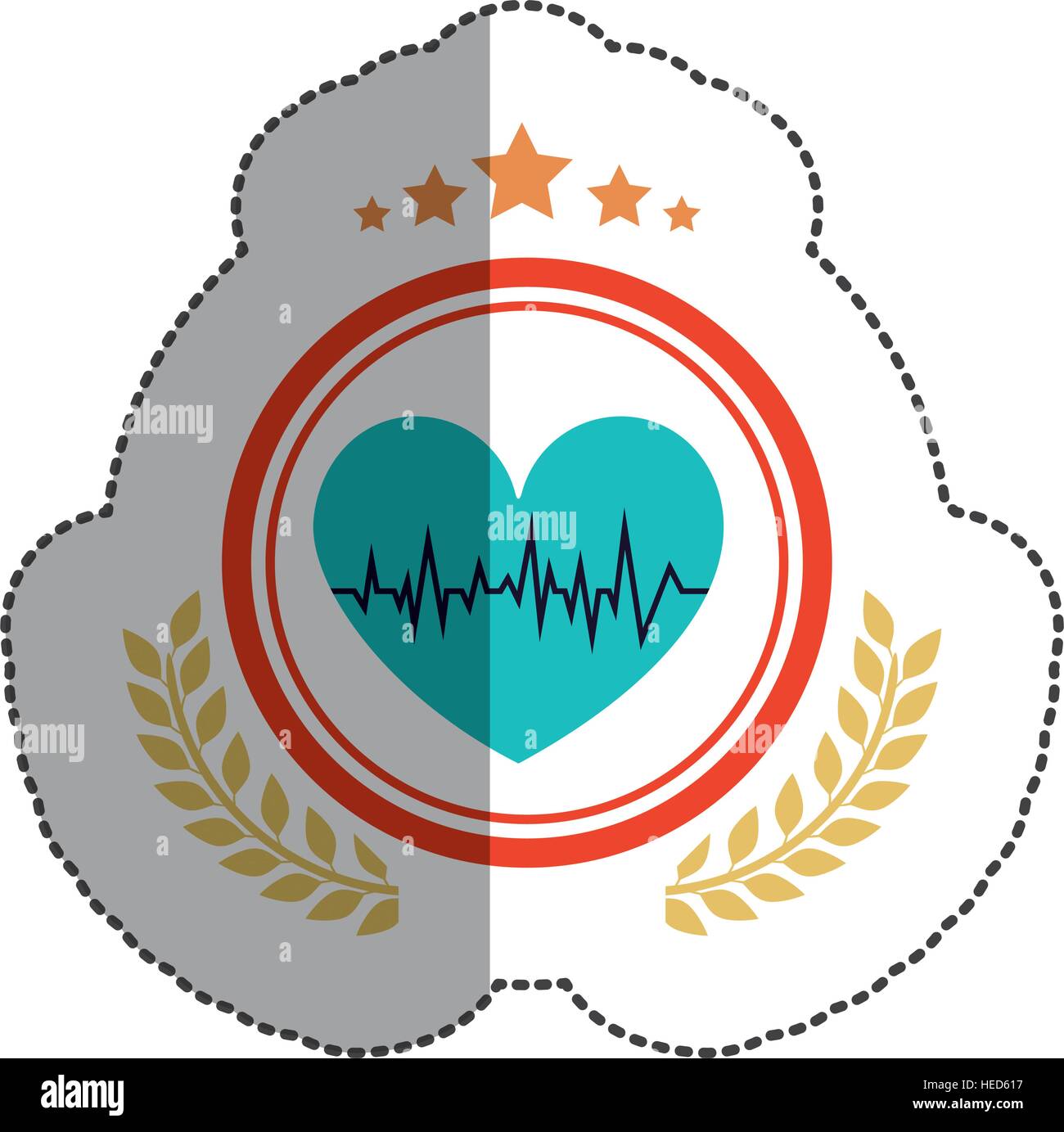 Heart And Pulse Icon Healthy Lifestyle Fitness Gym And Bodybuilding