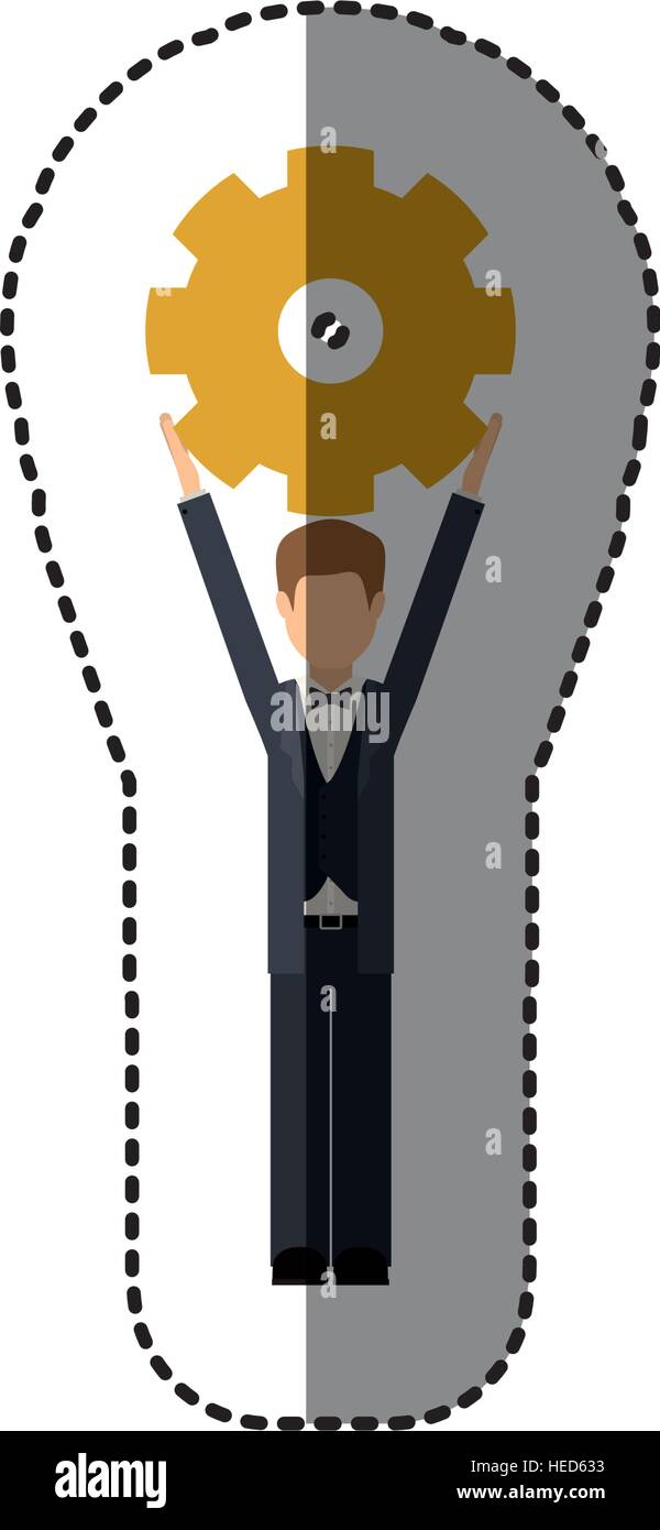 Gear and businessman icon. Teamwork people corporate and workforce ...