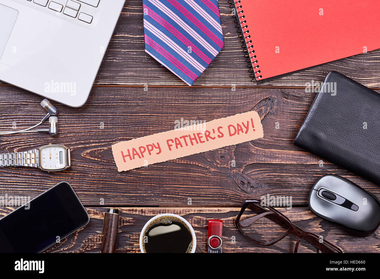 Father's Day card and gadgets Stock Photo - Alamy