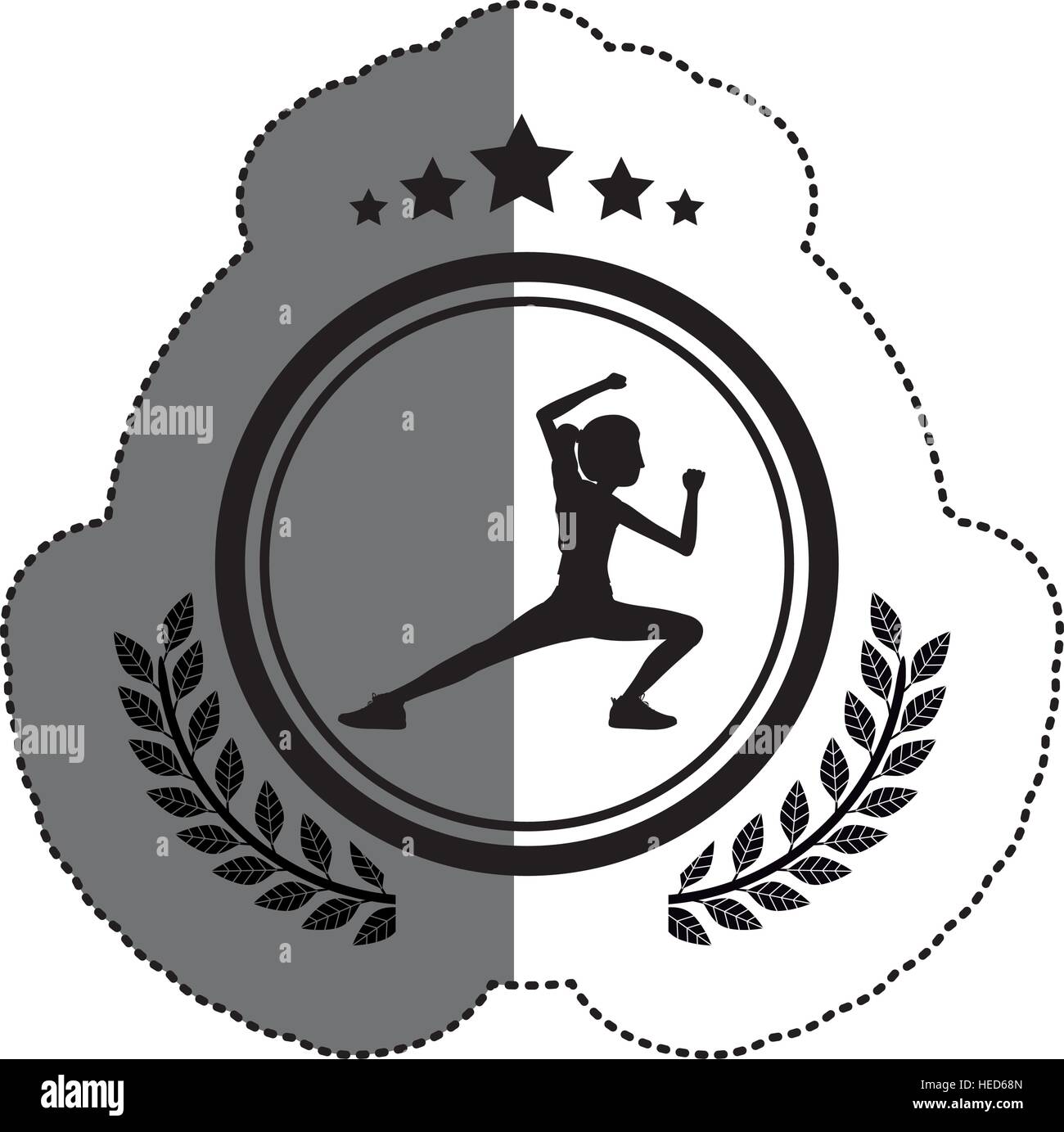 Girl doing excercise icon. Healthy lifestyle fitness gym and ...