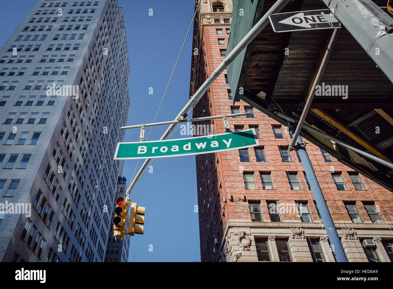 Broadway road sign overhead, New York, USA, America Stock Photo - Alamy