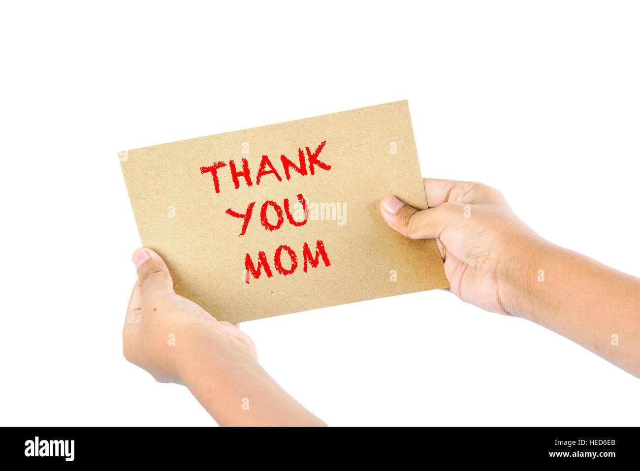 Hand hold brown paper with text wish Stock Photo - Alamy
