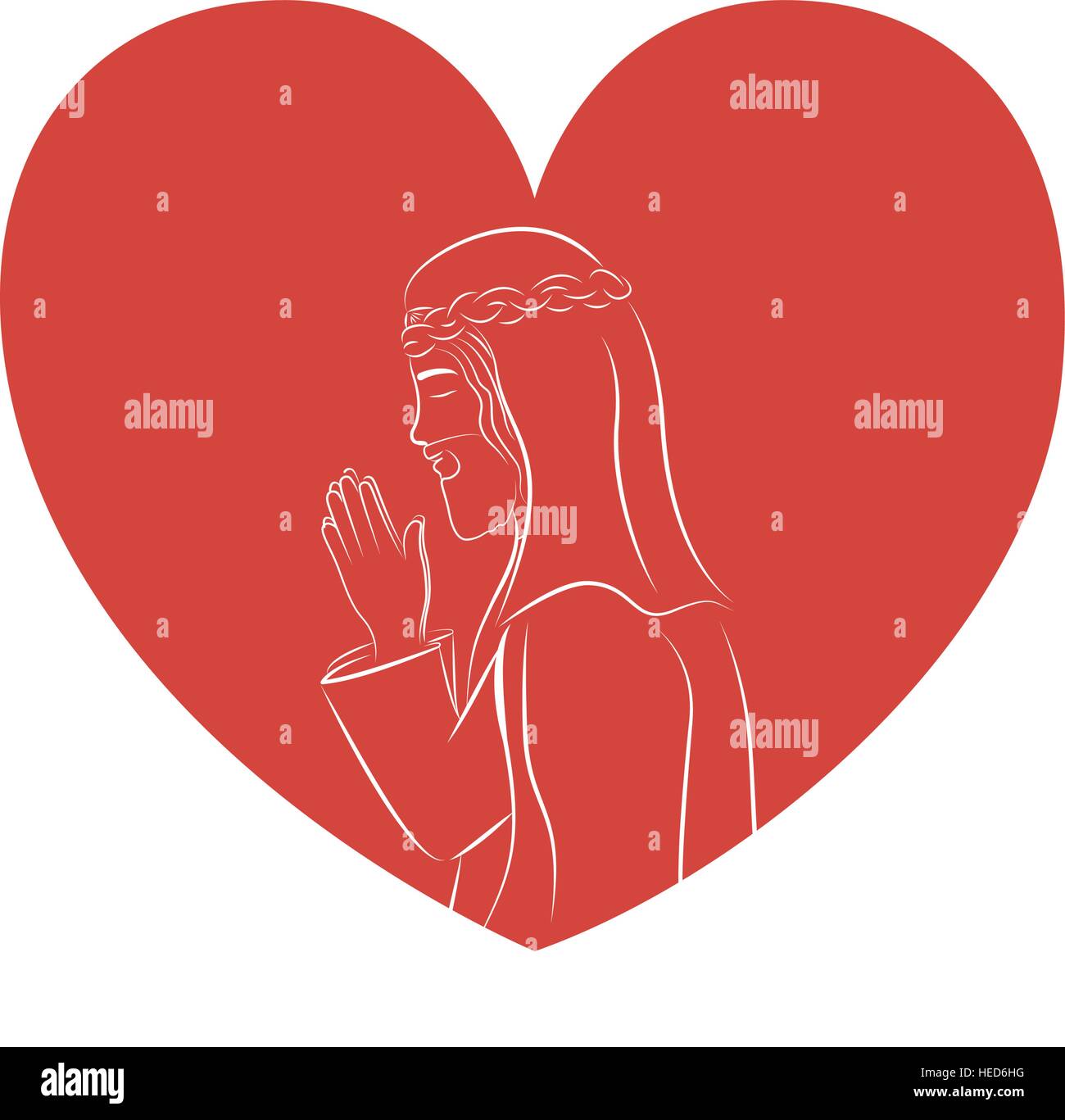 Jesus inside heart icon. Religion faith pray and belief theme. Isolated ...