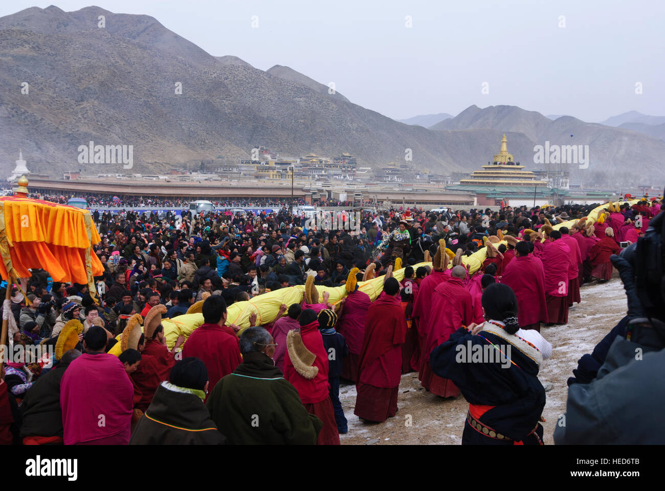 The tibetans try to touch the roll image hi-res stock photography and ...
