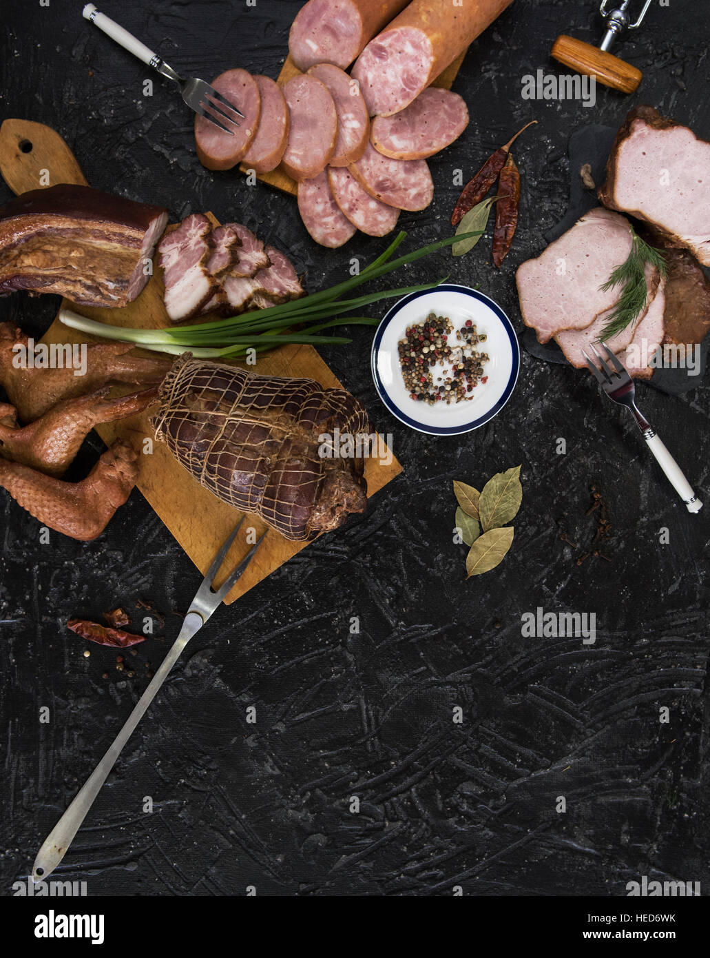 Set of different meat food Stock Photo - Alamy