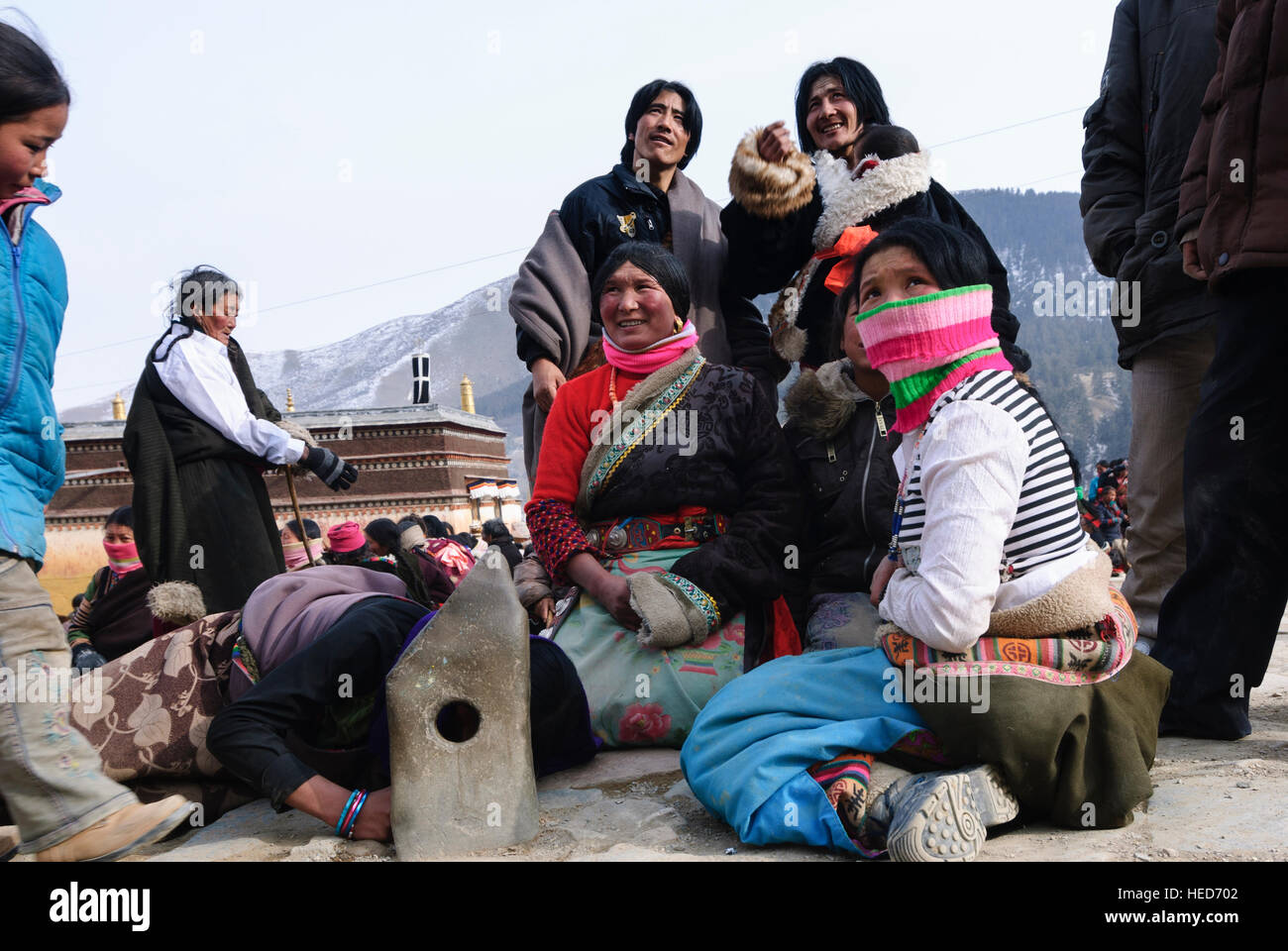 Tibetan monastery labrang at the monlam fes hi-res stock photography ...