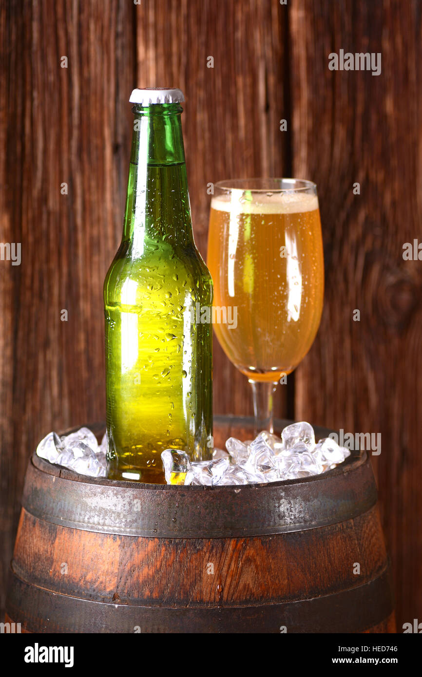 bottle and glass of cold beer Stock Photo - Alamy