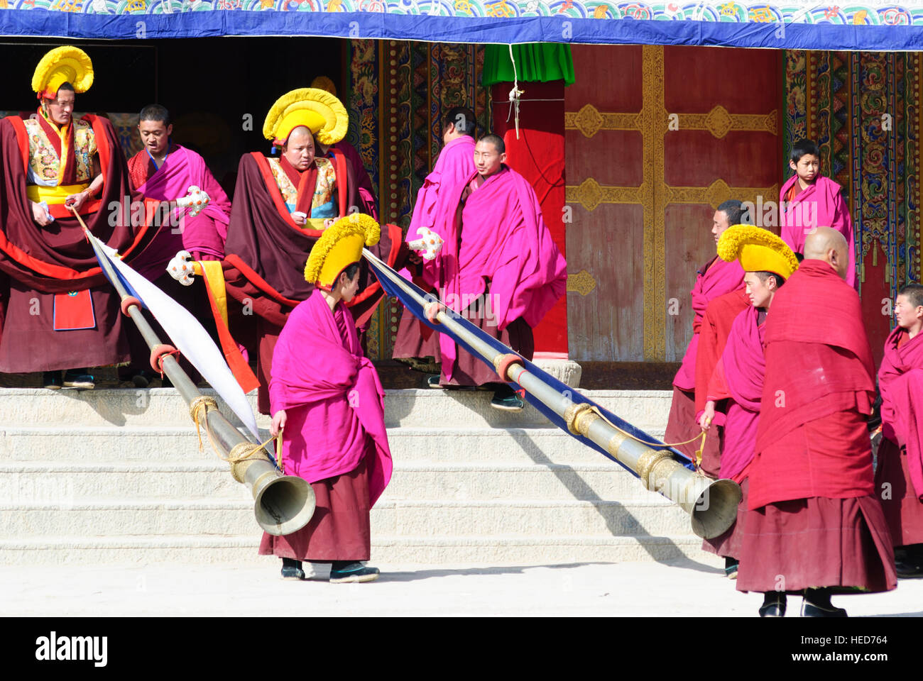 Xiahe: Tibetan Monastery Labrang at the Monlam Festival; Cham dance ...