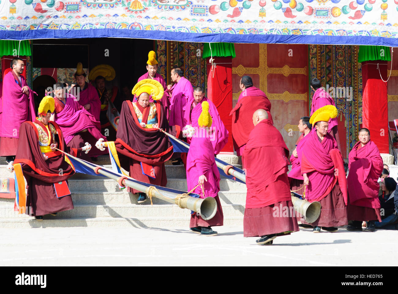 Xiahe: Tibetan Monastery Labrang at the Monlam Festival; Cham dance ...