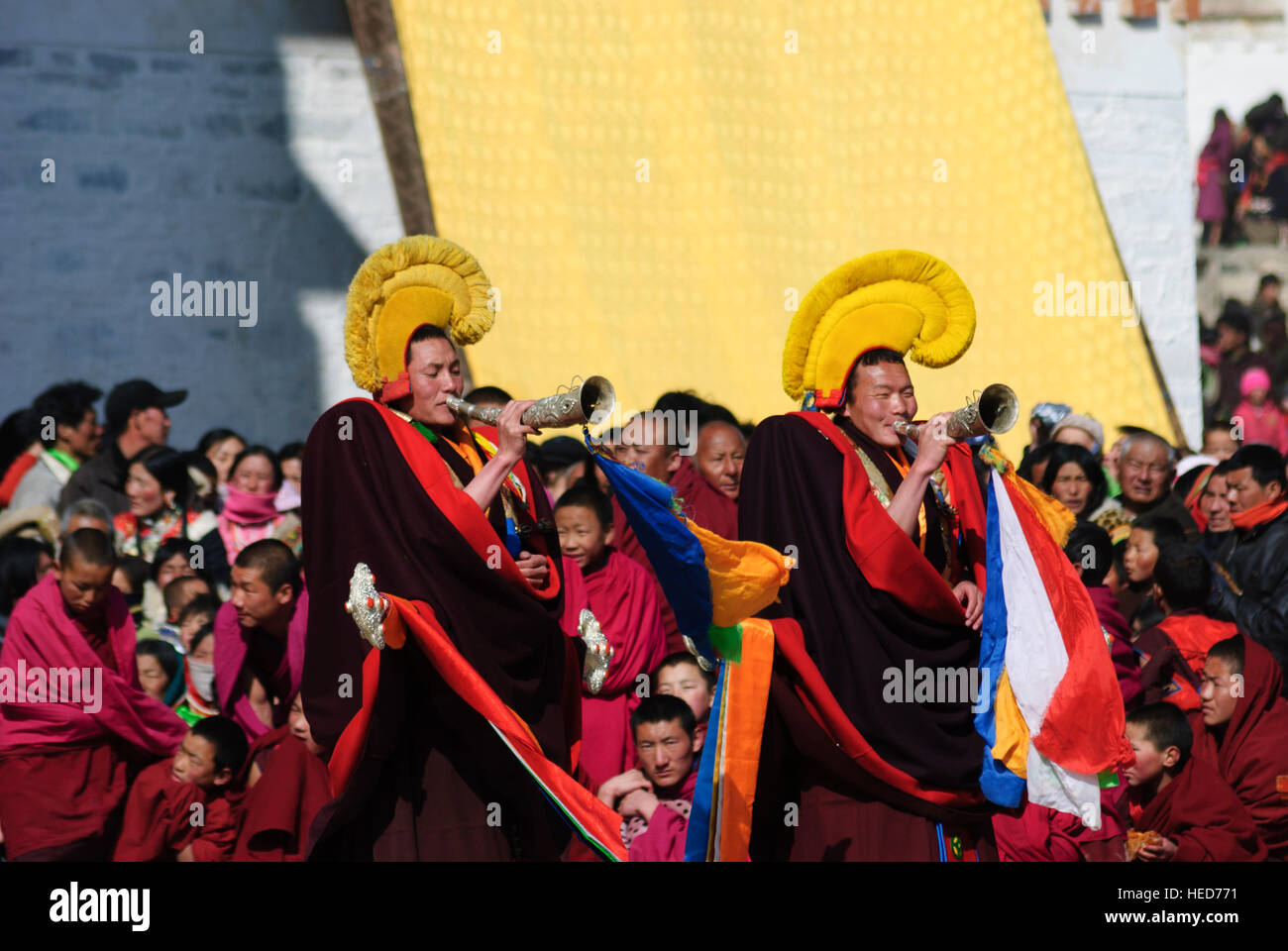 Xiahe: Tibetan Monastery Labrang at the Monlam Festival; Cham dance ...