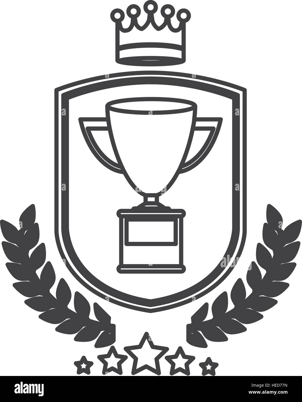 Trophy inside label icon. Competition success sport and challenge theme ...