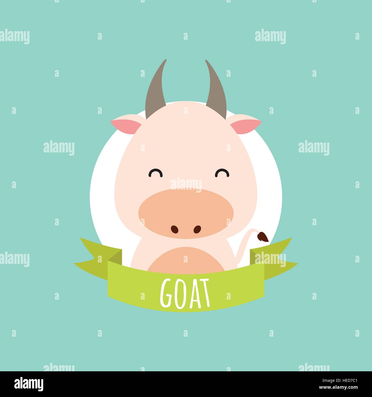 On farm black goat Stock Vector Images - Alamy