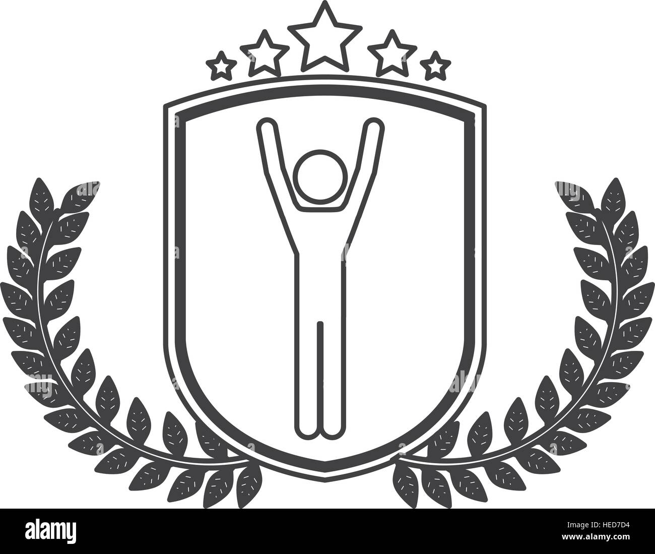 Winner inside label icon. Competition success sport and challenge theme ...