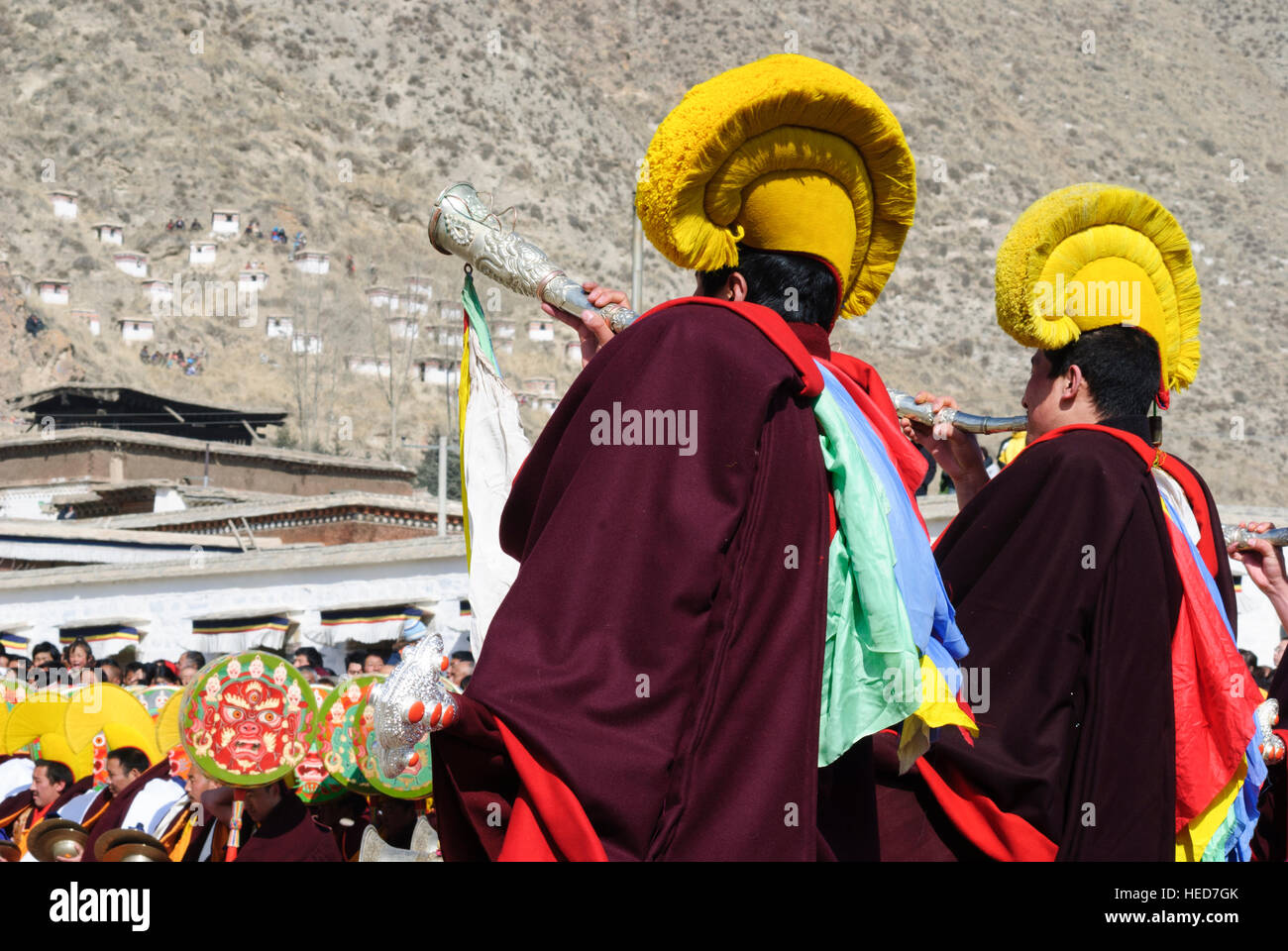Xiahe: Tibetan Monastery Labrang at the Monlam Festival; Cham dance ...