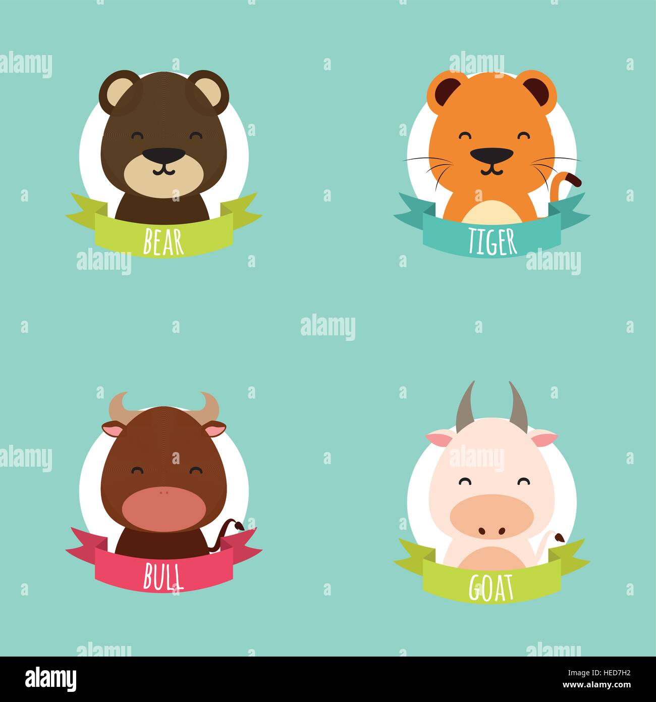 Cute Cartoon animals Stock Vector Image & Art - Alamy