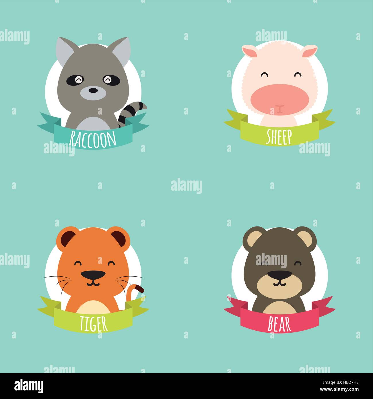 Cute Cartoon animals Stock Vector Image & Art - Alamy