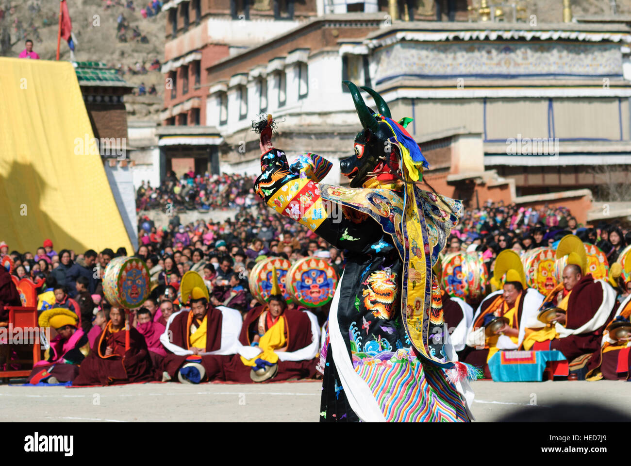 Xiahe: Tibetan Monastery Labrang at the Monlam Festival; Cham dance ...