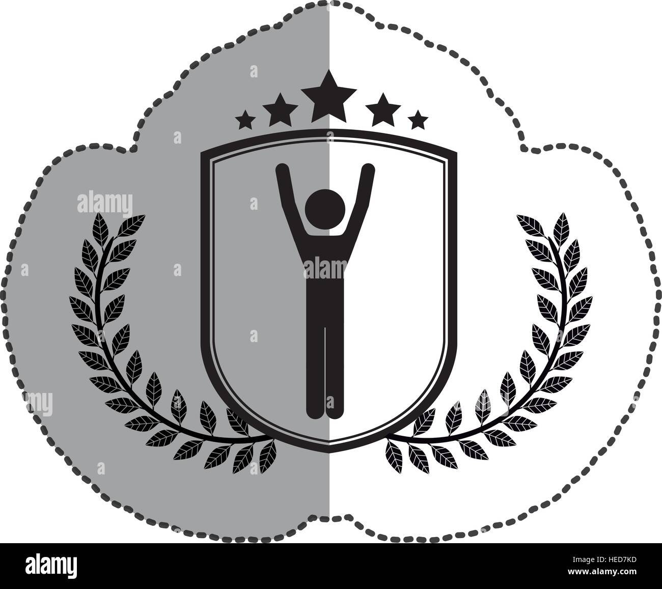 Winner inside label icon. Competition success sport and challenge theme ...