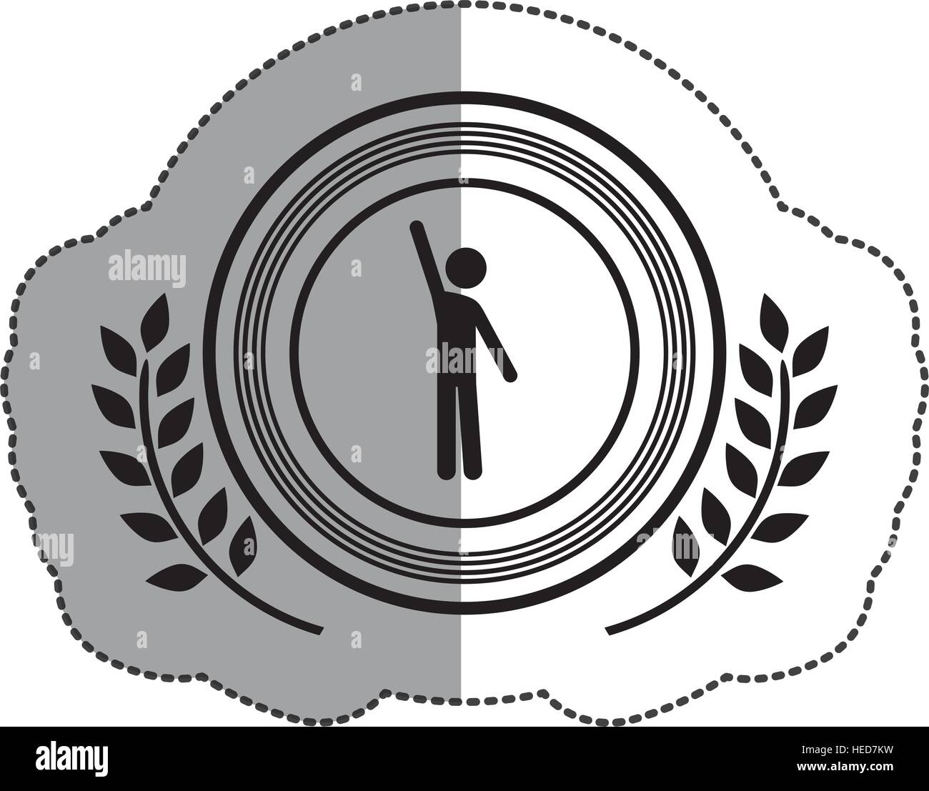 Winner inside label icon. Competition success sport and challenge theme ...