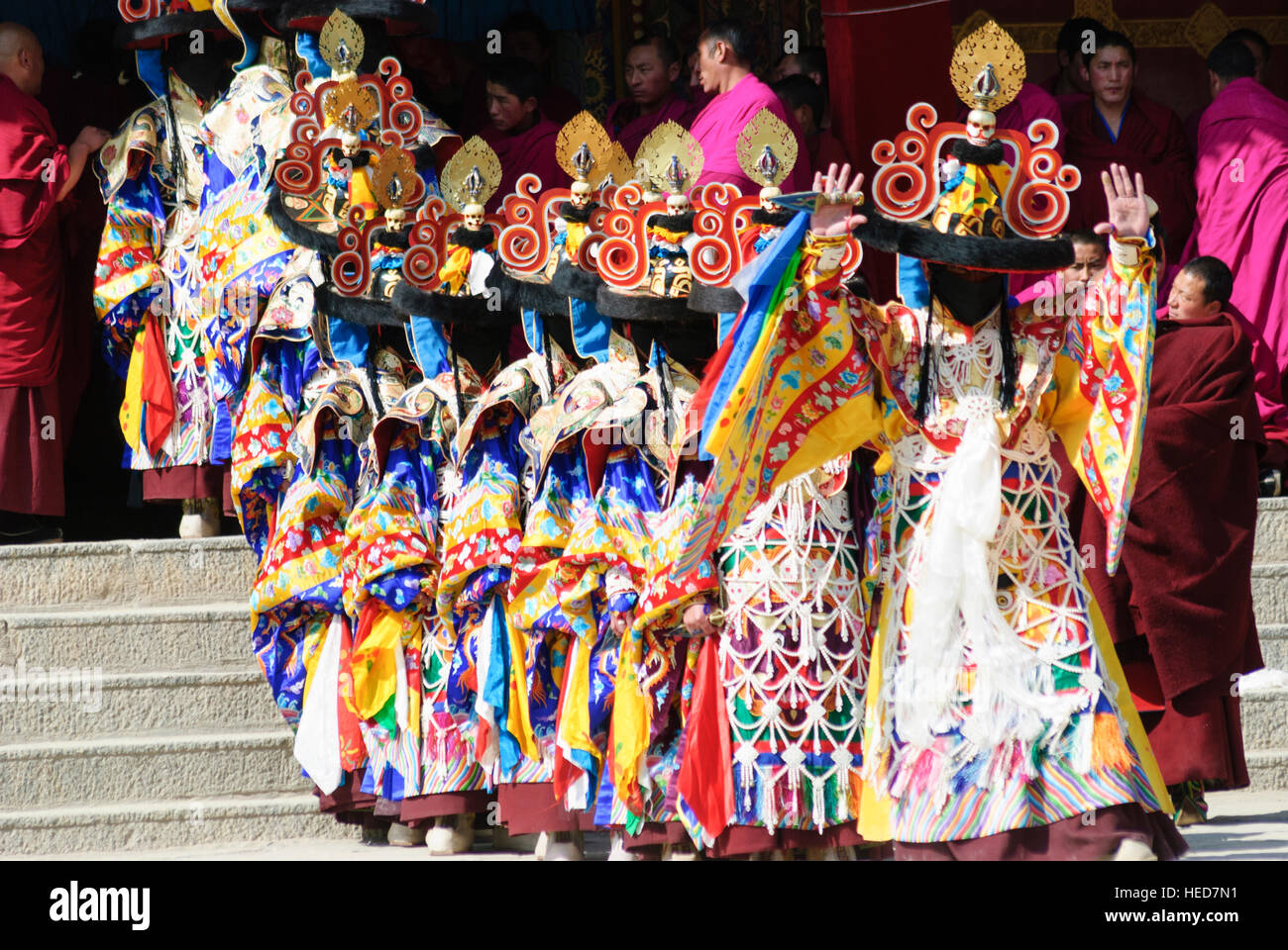Xiahe: Tibetan Monastery Labrang at the Monlam Festival; Cham dance ...