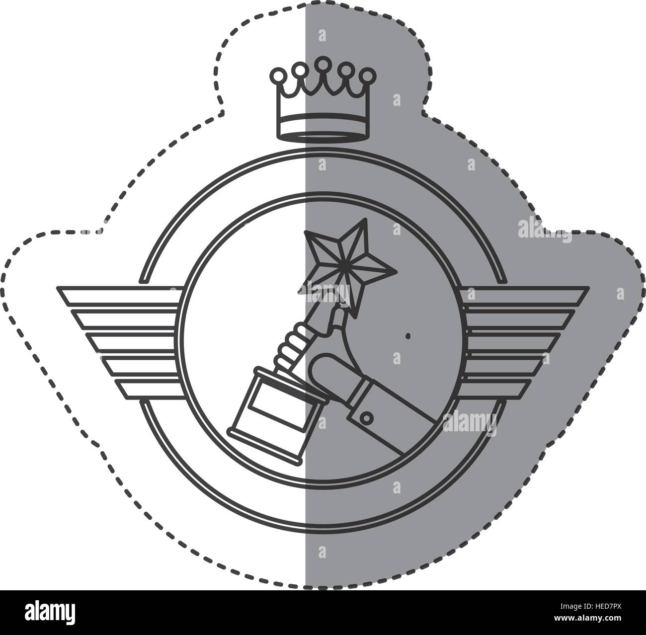 Trophy inside label icon. Competition success sport and challenge theme ...