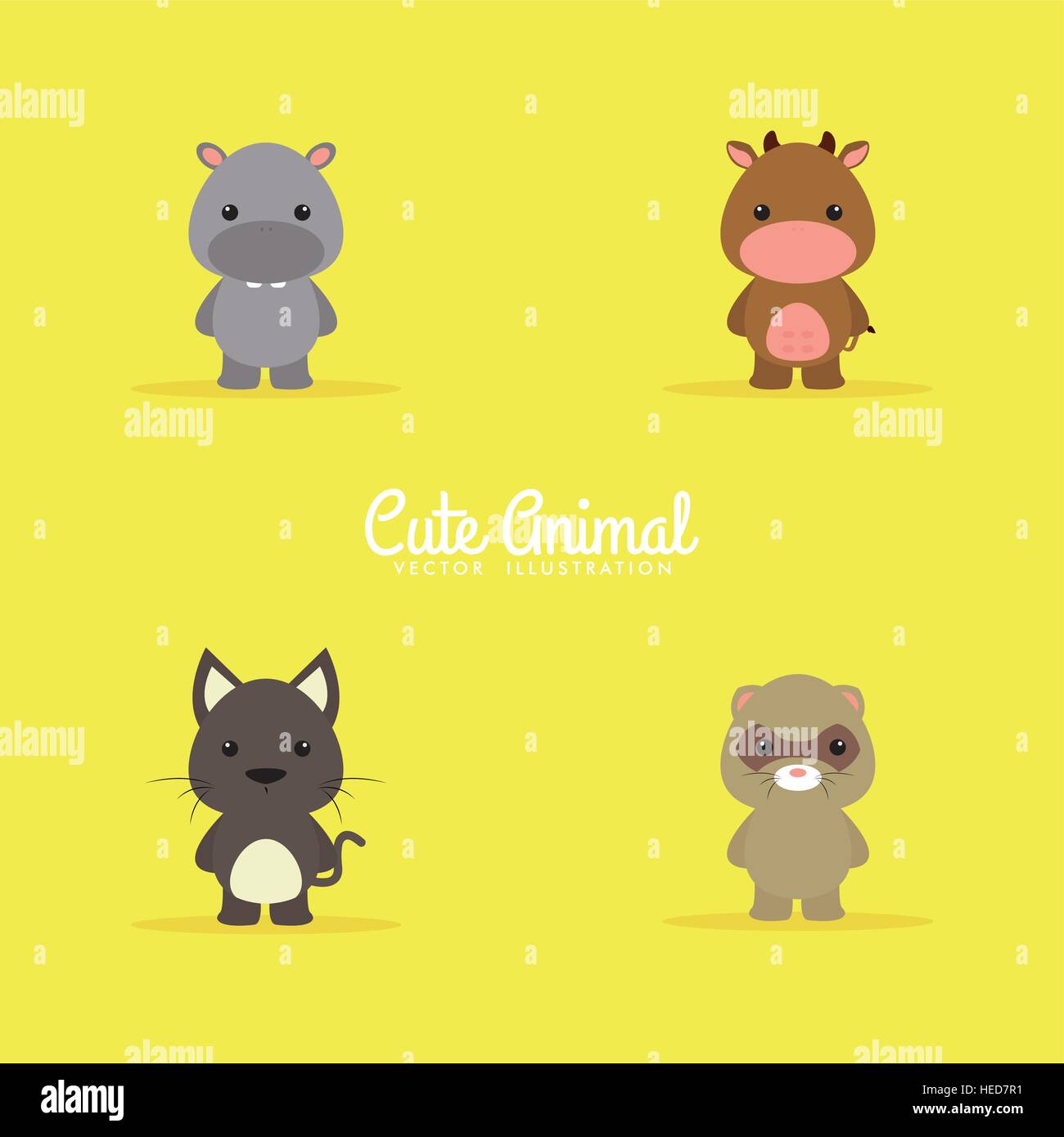 Cute Cartoon animals Stock Vector Image & Art - Alamy