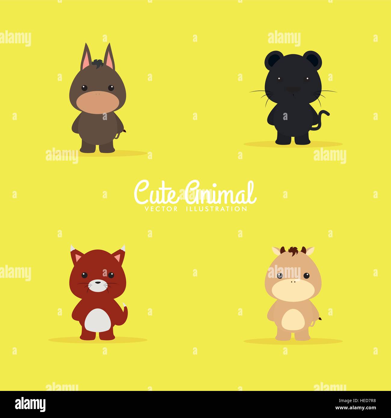 Cute Cartoon animals Stock Vector Image & Art - Alamy