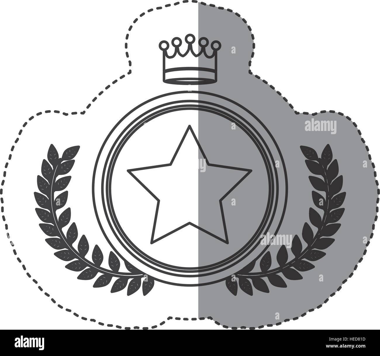 label with star and wreath icon. Banner product decoration and emblem ...