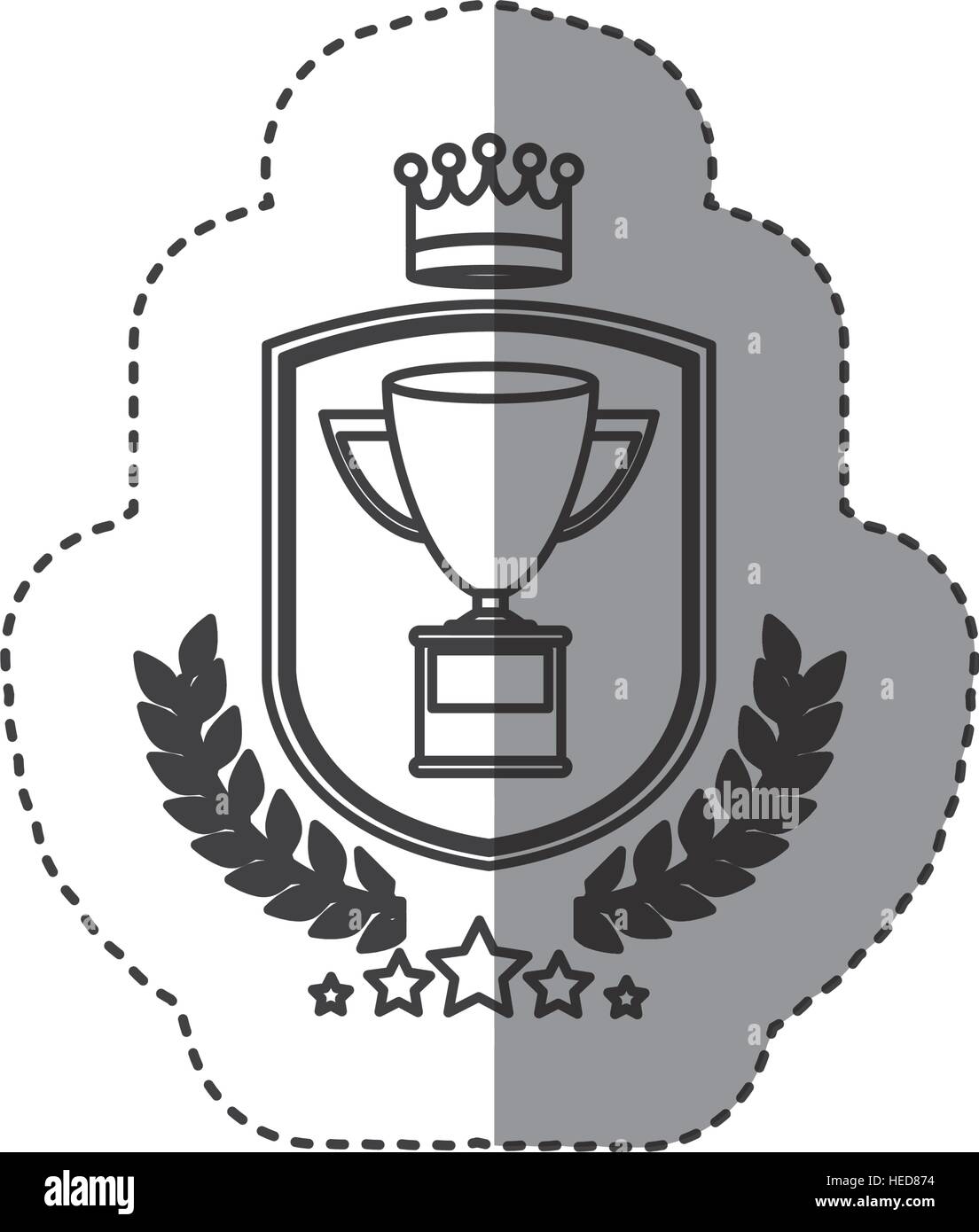 Trophy inside label icon. Competition success sport and challenge theme ...