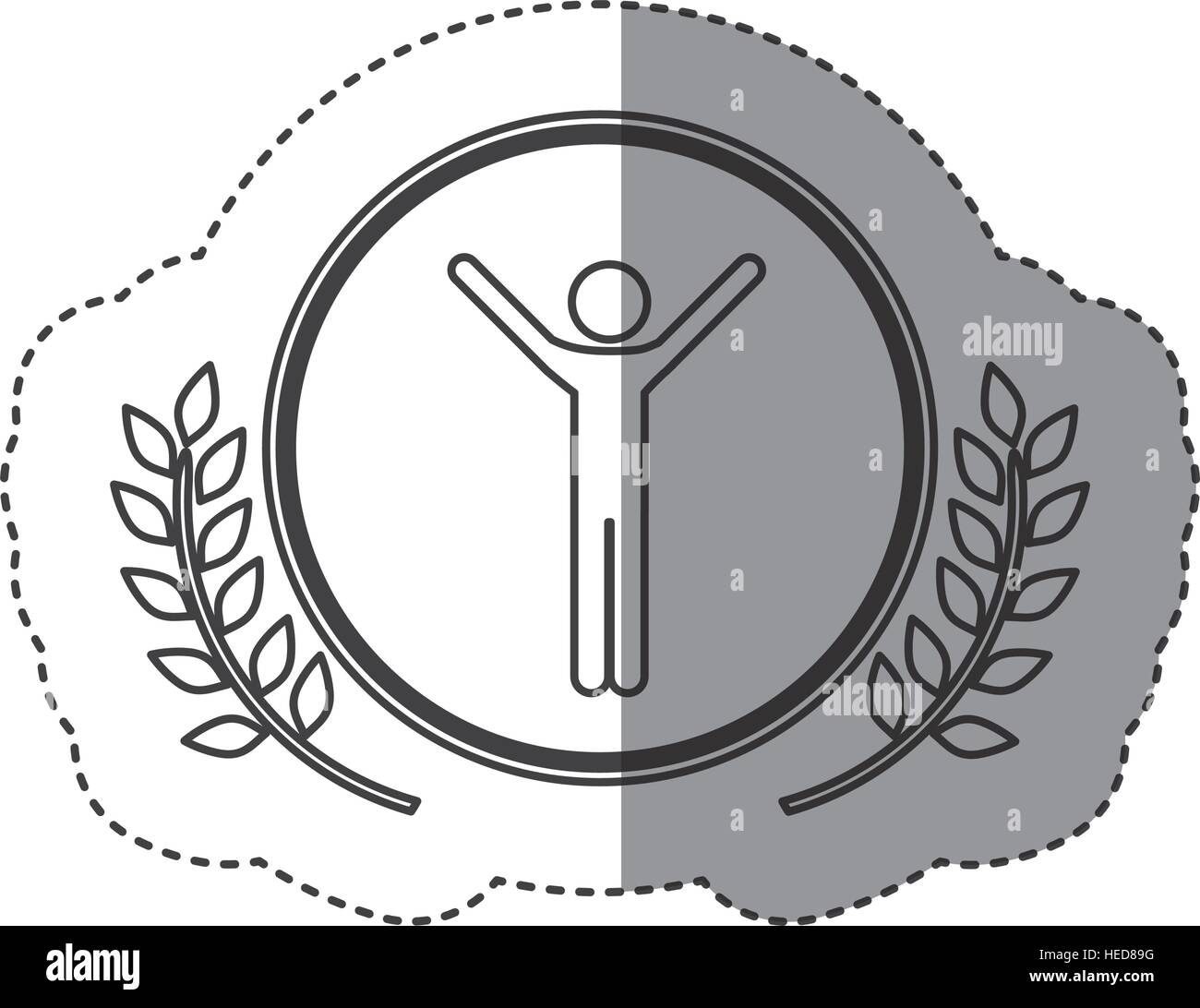 Winner inside label icon. Competition success sport and challenge theme ...