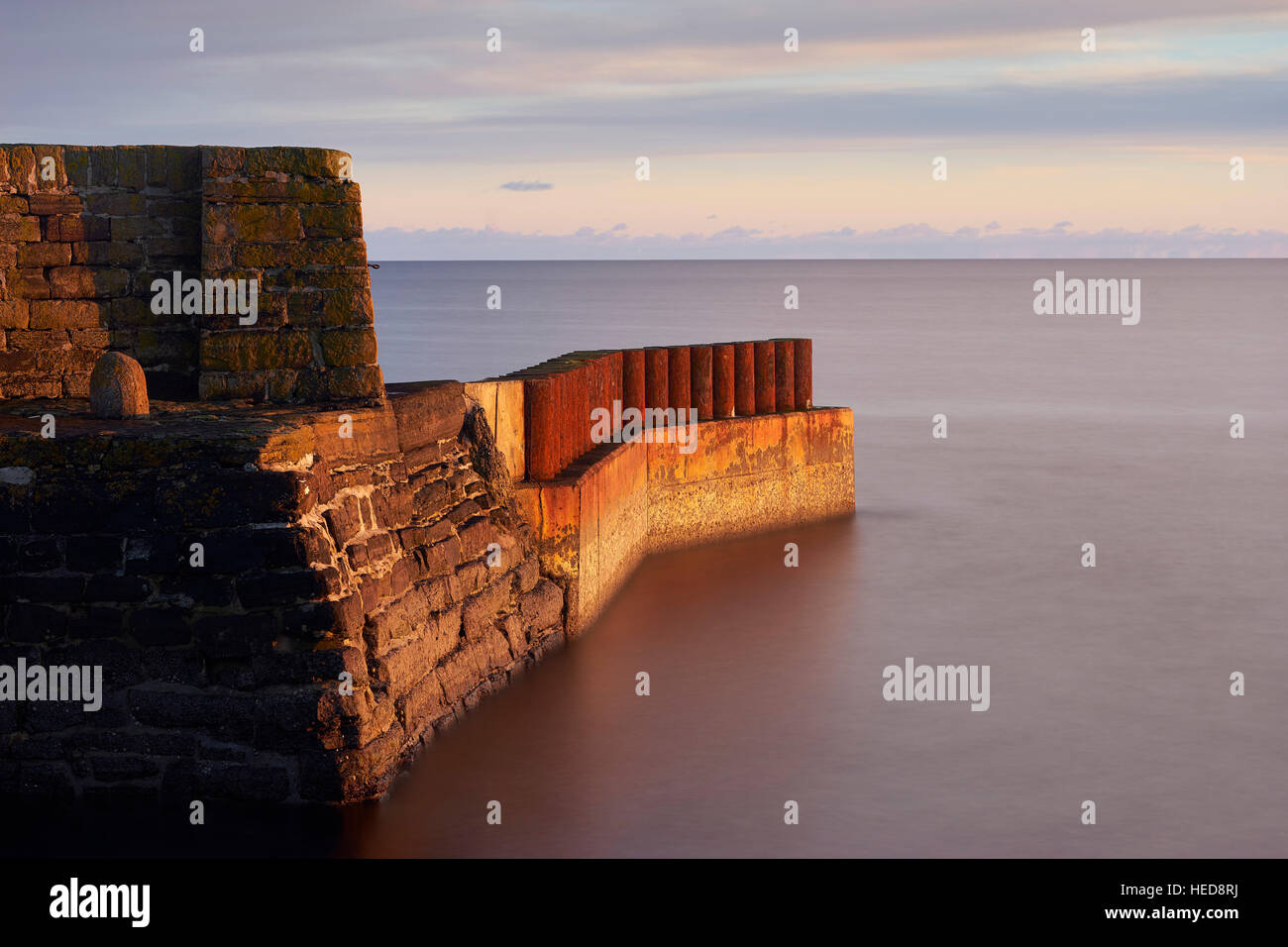 Keiss harbour sunset caithness scotland hi-res stock photography and ...