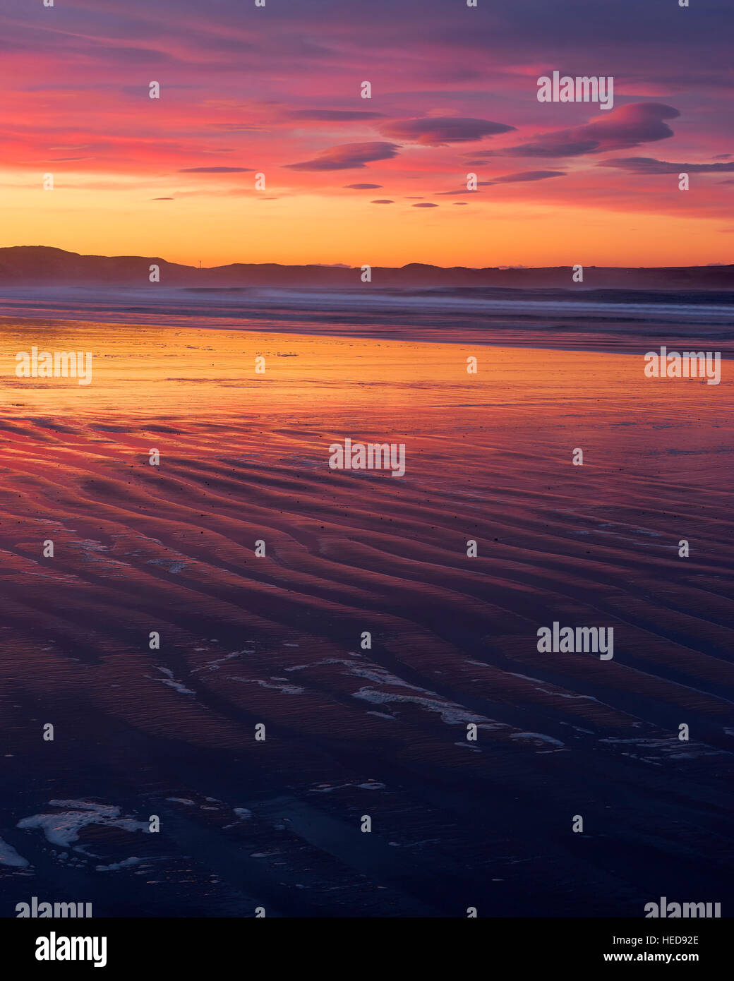 Sunrise over Dunnet Bay beach, Caithness, Scotland Stock Photo - Alamy