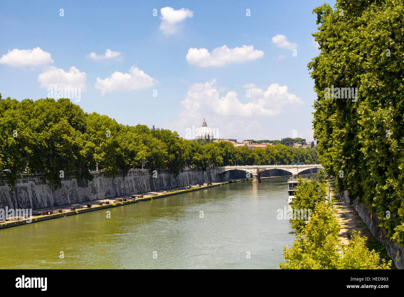 View of Tiber river on a sunny day in summer in Rome Stock Photo - Alamy