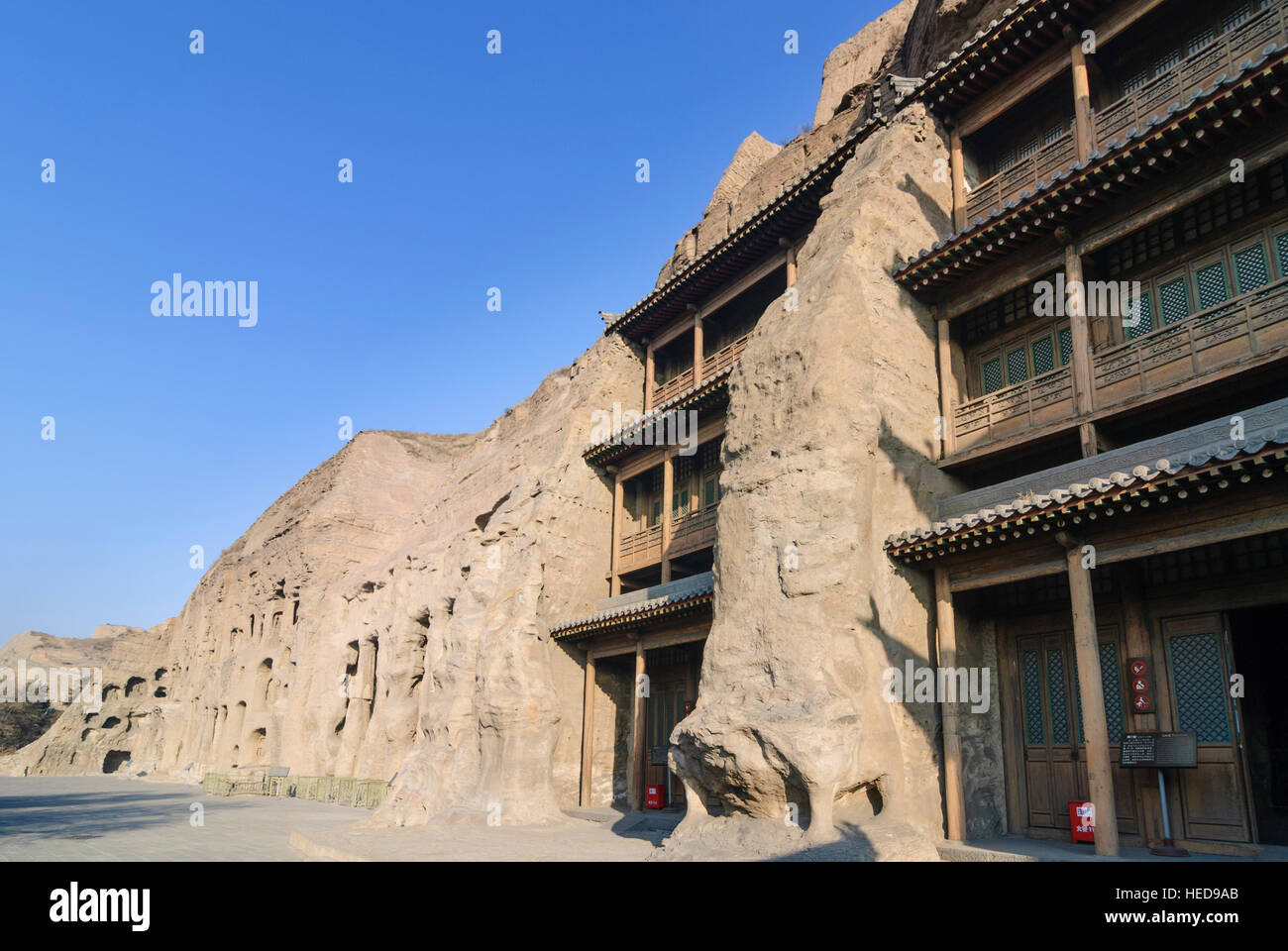 Datong: Yungang Caves; Central part (caves 7 to 13), Shanxi, China ...