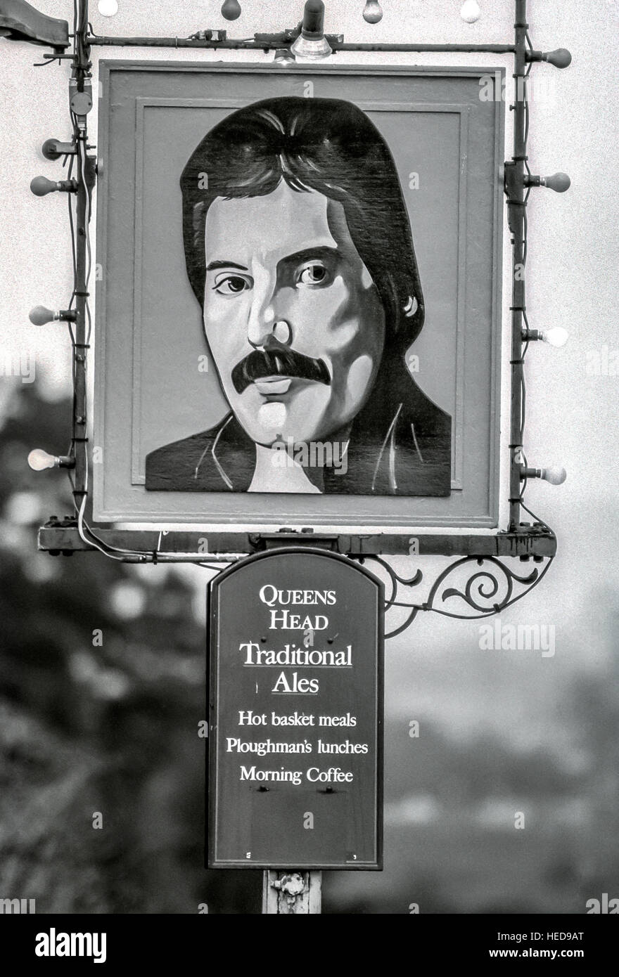 The Queen's Head pub in Bolney, with their new pub sign, showing a ...