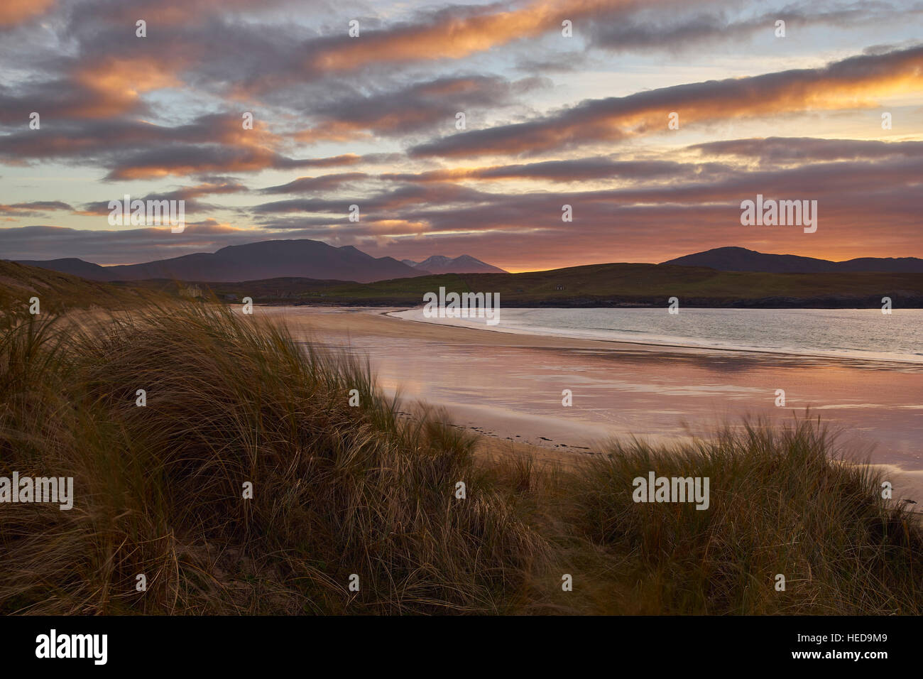 Balnakeil Bay beach, near Durness, Sutherland, Scotland at sunset Stock ...