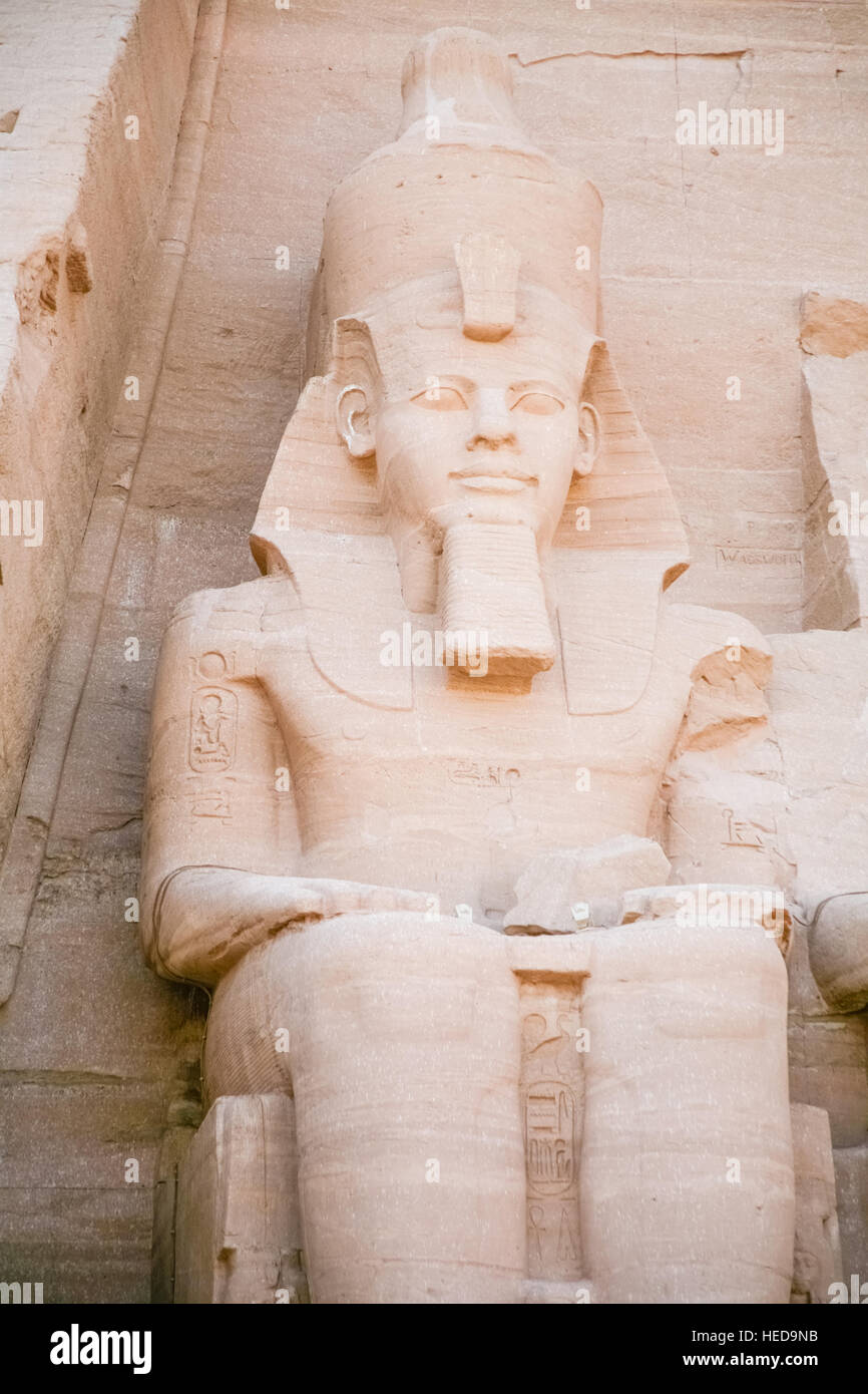 famous Egyptian great statues of pharaoh Ramesses or Ramses II in ...