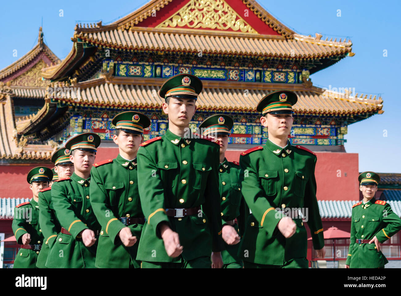 Exercising soldiers of the peoples liberation army hi-res stock ...