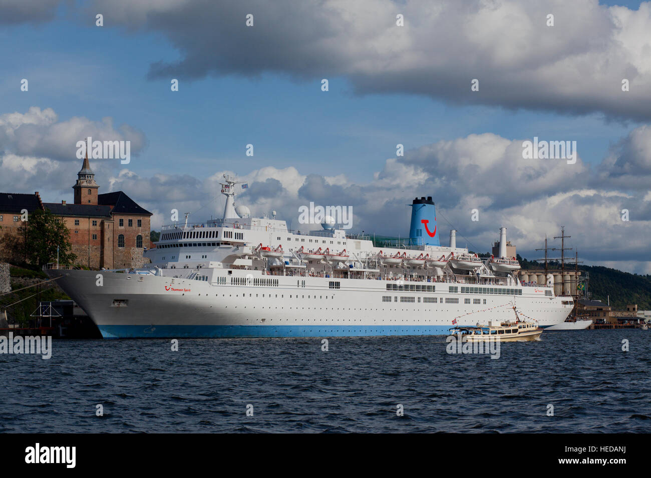 A modern cruise ship in Oslo harbour Stock Photo - Alamy