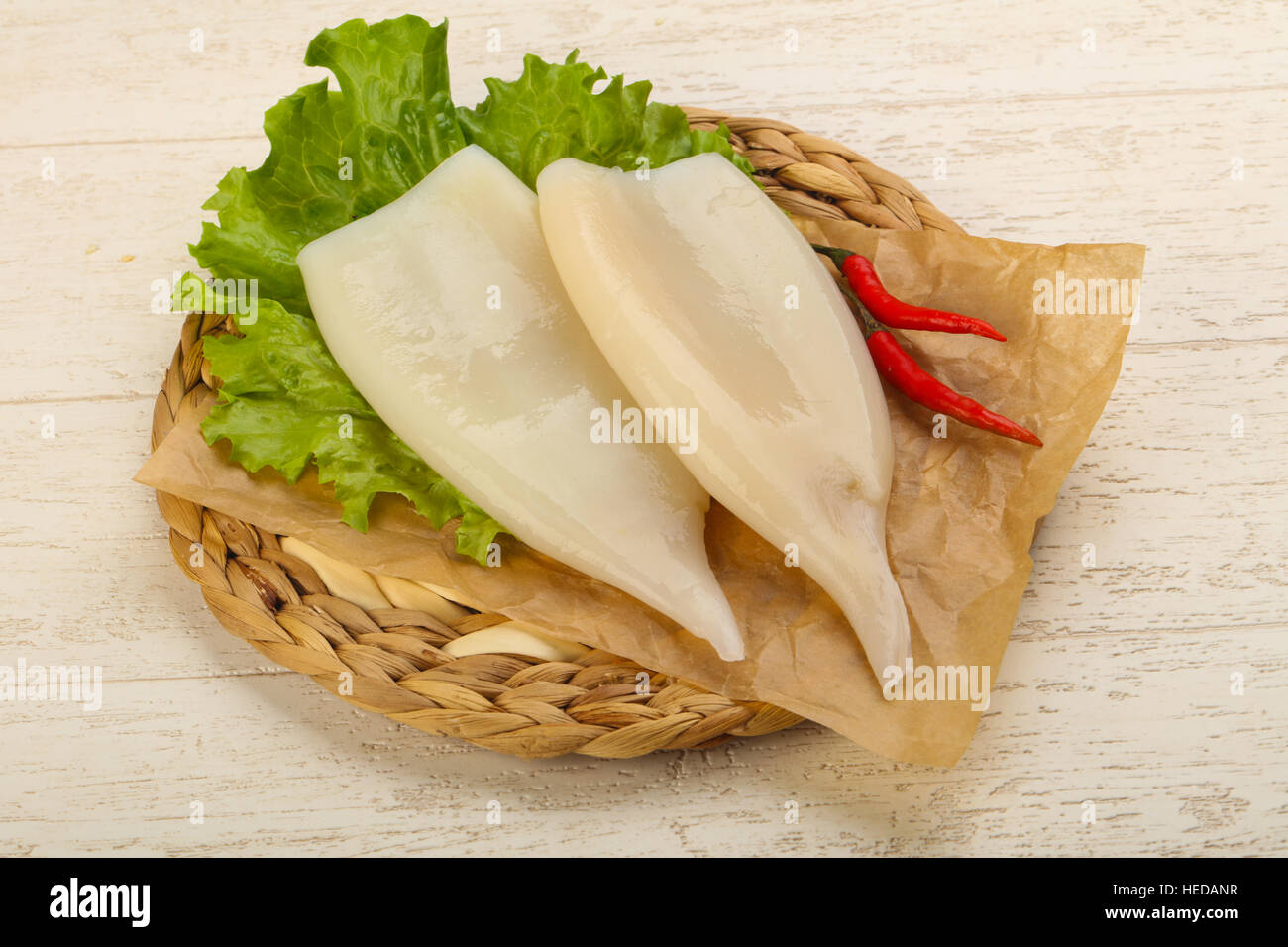 Raw squid fillet ready for cooking Stock Photo - Alamy