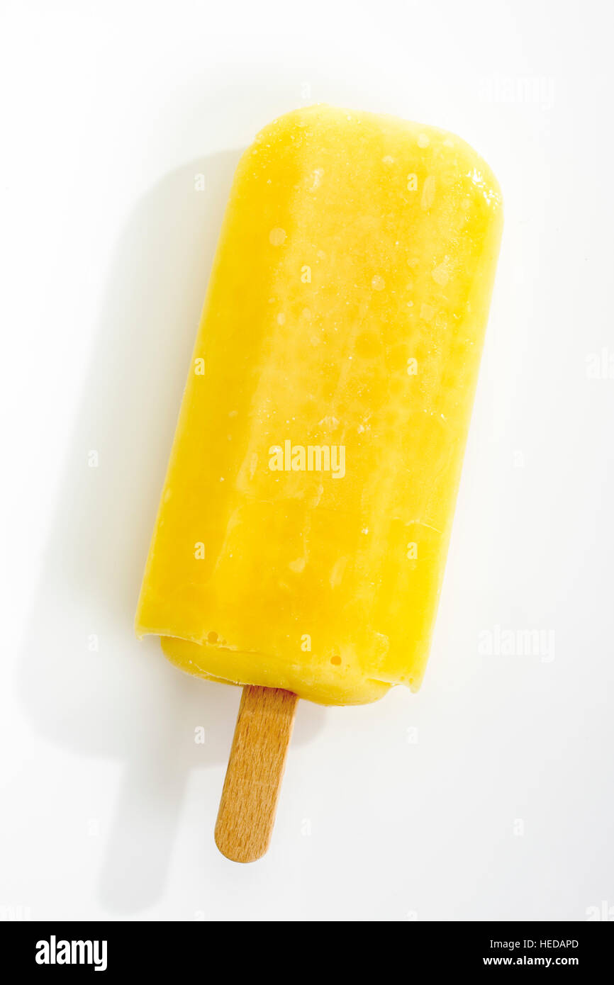 Popsicle, ice lolly or ice pop, lemon flavour Stock Photo - Alamy