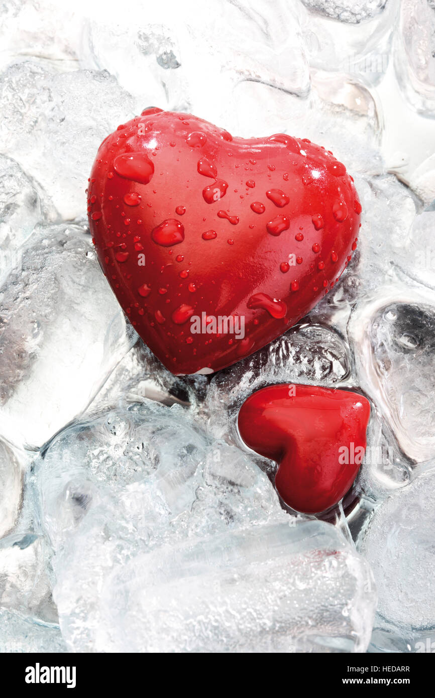 Hearts on ice Stock Photo - Alamy