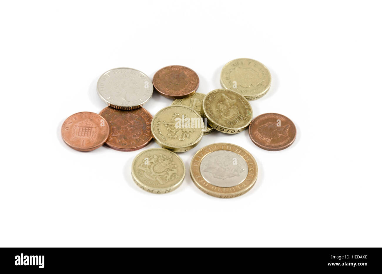 A pile of british coins Stock Photo - Alamy