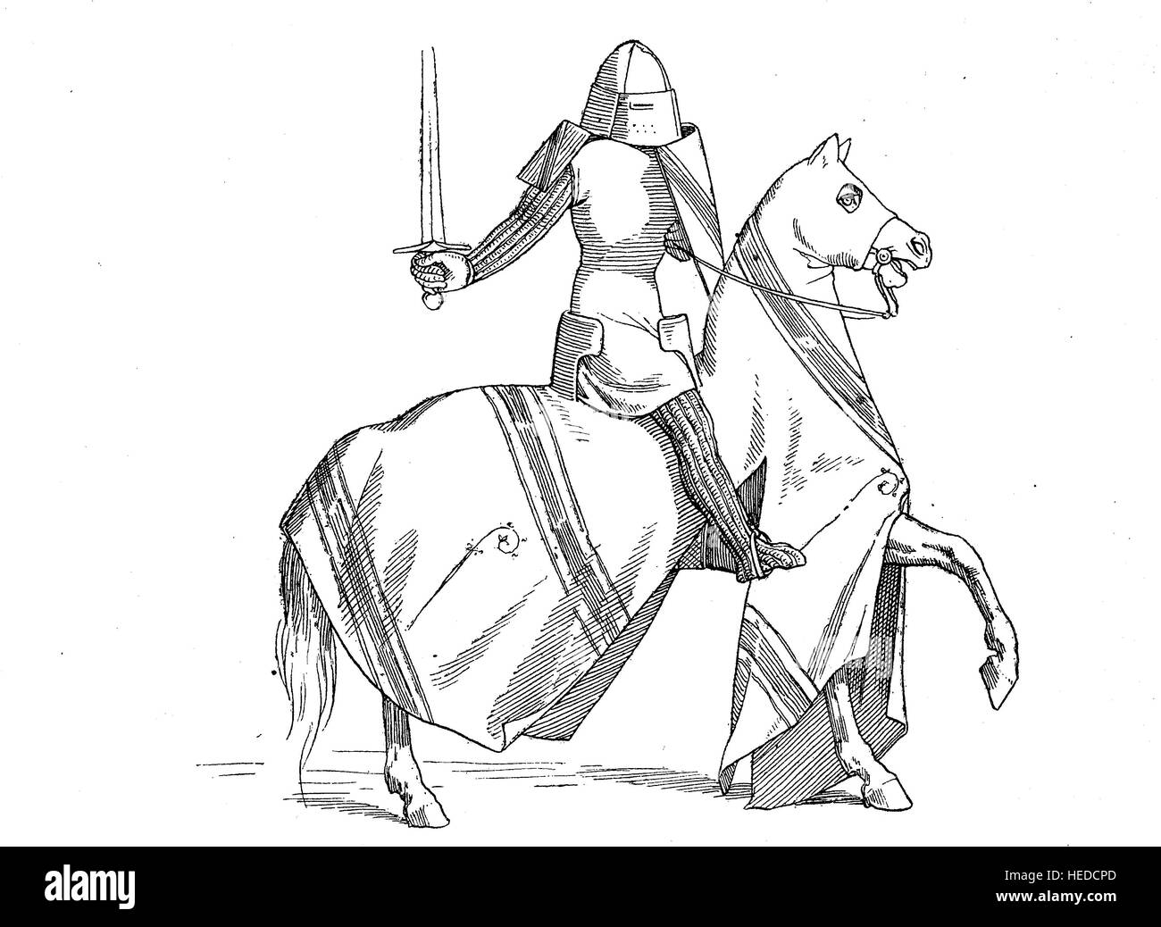 Black Knight On Horse Drawing