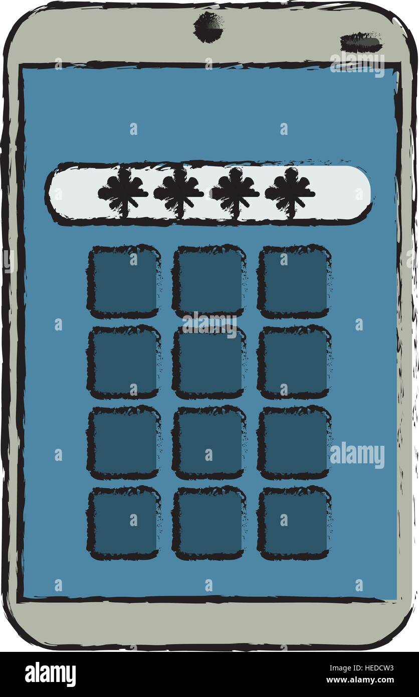 drawing smartphone password security system technology Stock Vector ...