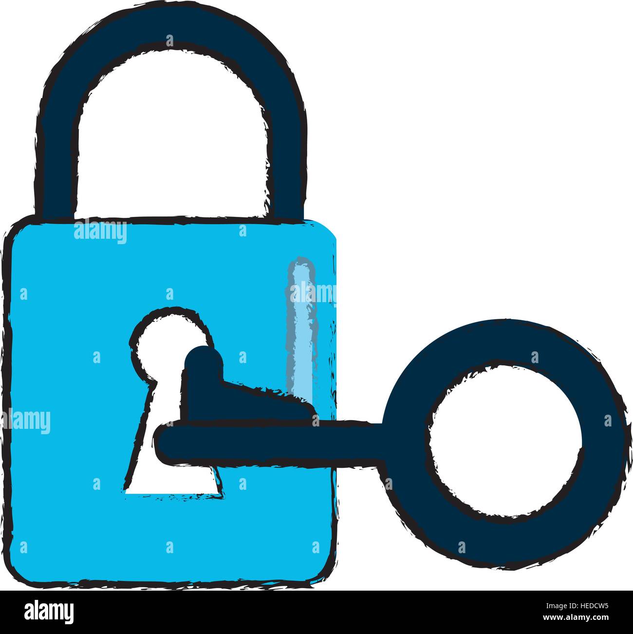 drawing padlock key security system technology Stock Vector Image & Art ...