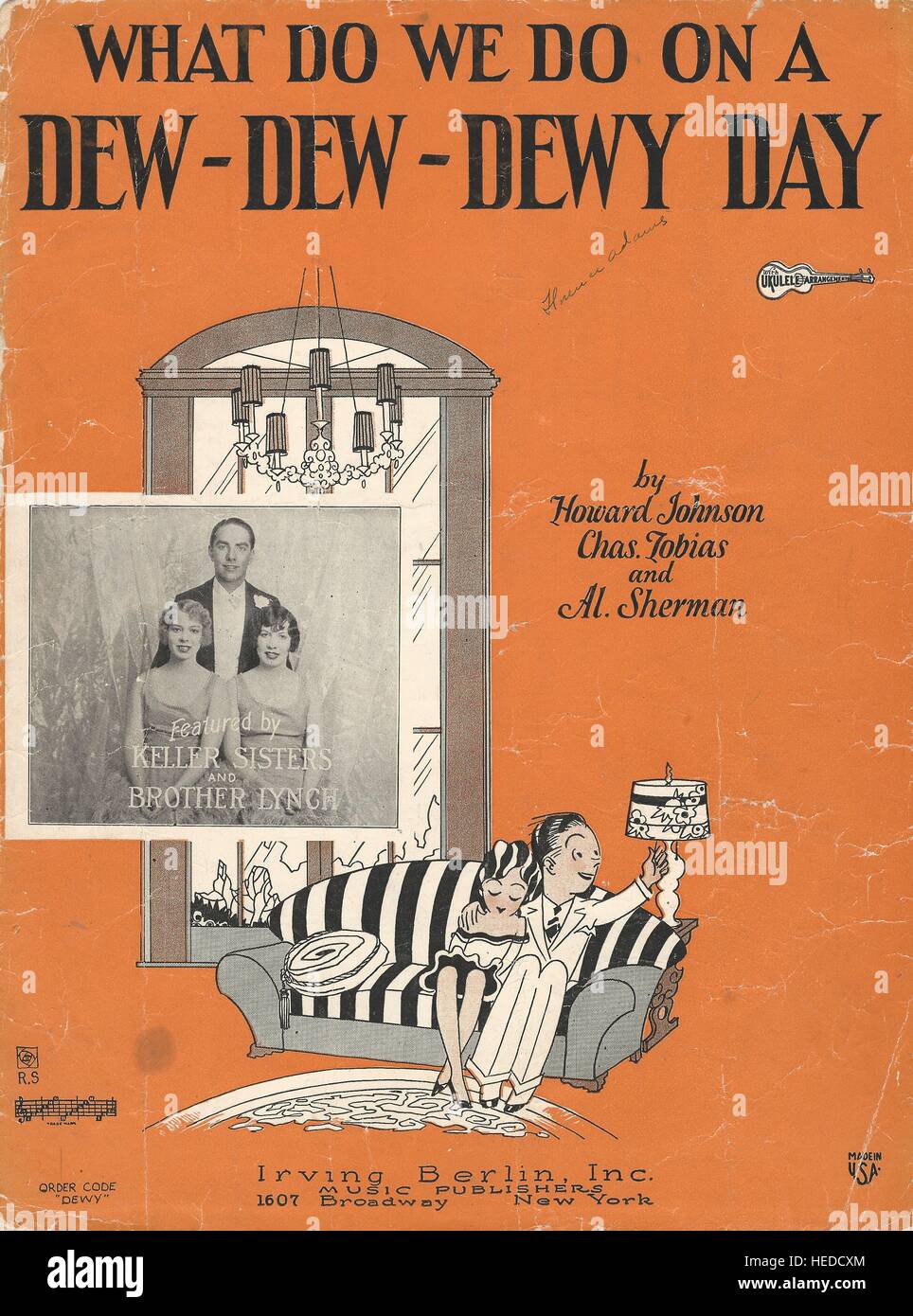 "What Do We Do On a Dew-De-Dewy Day" 1927 Sheet Music Cover Stock Photo ...