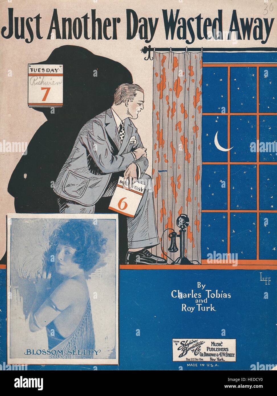 "Just Another Day Wasted Away" 1927 Sheet Music Cover Stock Photo - Alamy